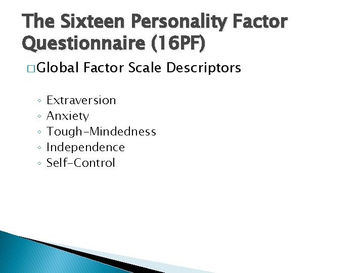 Academy for Faculty Advancement Personality Factors Career Development