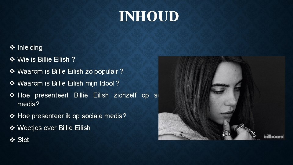 BILLIE EILISH Mijn Idool Nushofarin MH 1 A