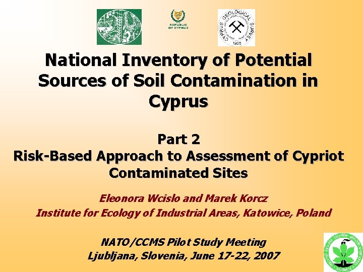 National Inventory of Potential Sources of Soil Contamination