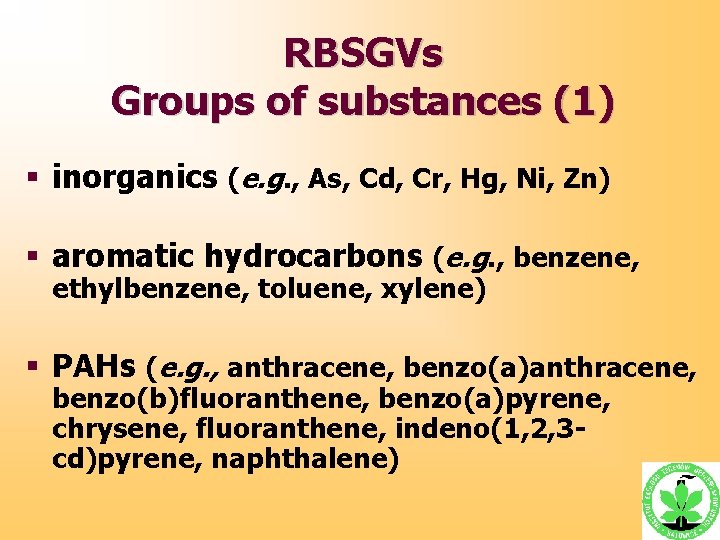 National Inventory of Potential Sources of Soil Contamination