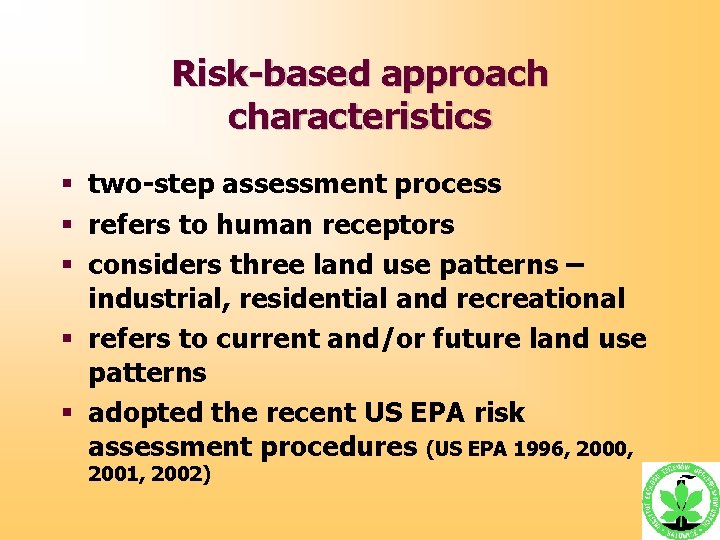 National Inventory of Potential Sources of Soil Contamination