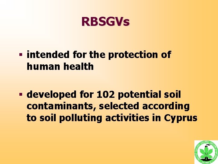 National Inventory of Potential Sources of Soil Contamination