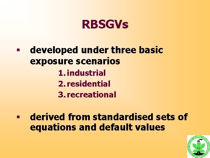 National Inventory of Potential Sources of Soil Contamination