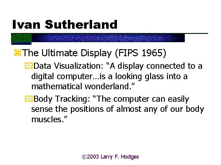 A Brief History of VR Reading Sherman Craig