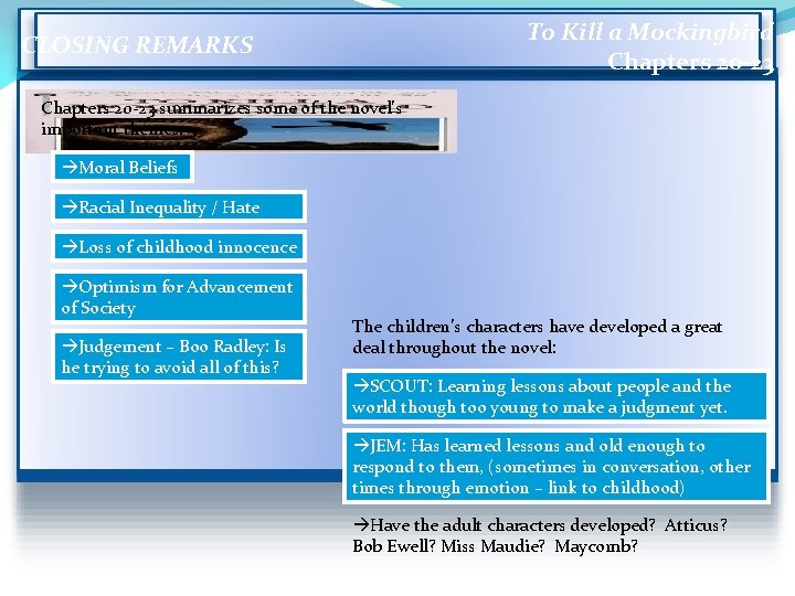 To Kill a Mockingbird Chapters 20 23 Chapter