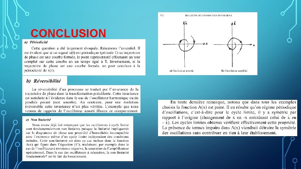 OSCILLATEURS PORTRAITS DE PHASE ET NONLINARIT NIVEAU L