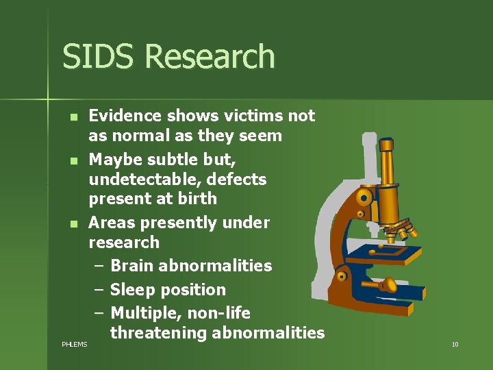 SUDDEN INFANT DEATH SYNDROME SIDS Presented by Jackie
