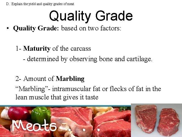 Meats A Identify the differences between beef pork