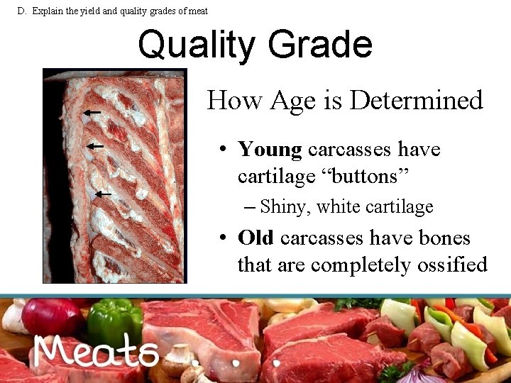 Meats A Identify the differences between beef pork