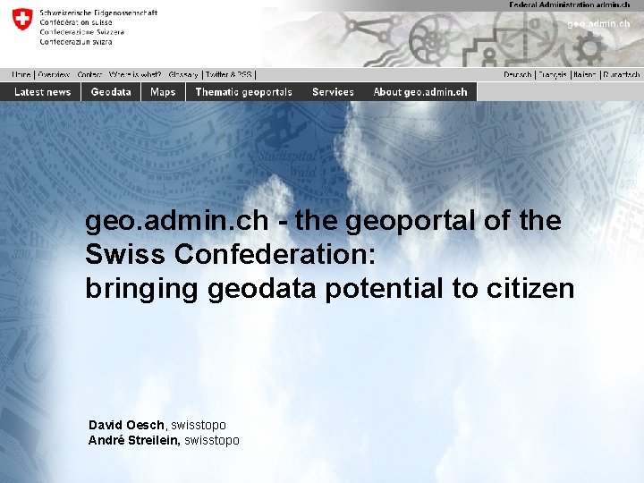 geo admin ch the geoportal of the Swiss