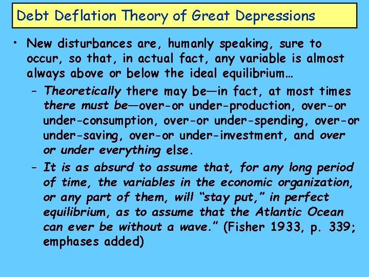 Behavioural Finance Lecture 11 Part 1 Financial Instability