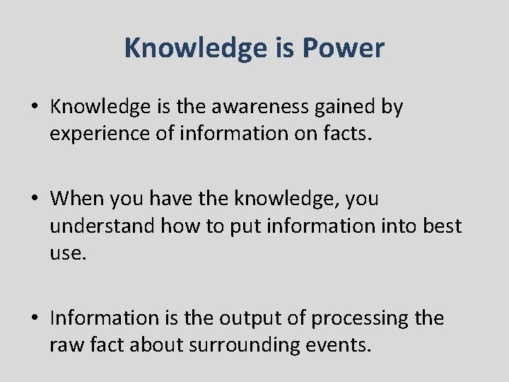 Information Systems Technology Seeing the Big Picture Knowledge