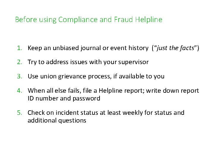 What is company names Compliance and Fraud Helpline