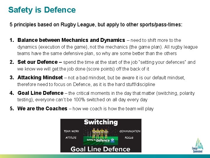 Safety is Defence What does line ownership mean