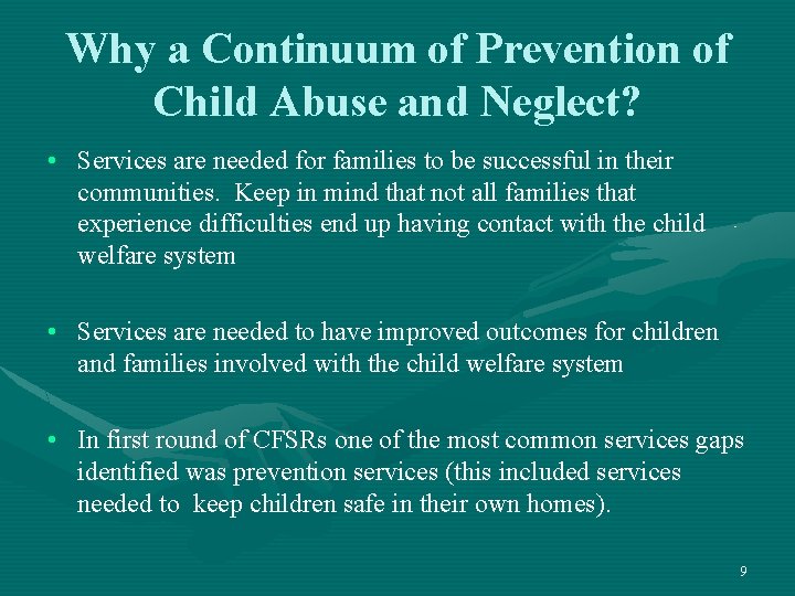 Bringing Prevention to the Table Enhancing Service Array