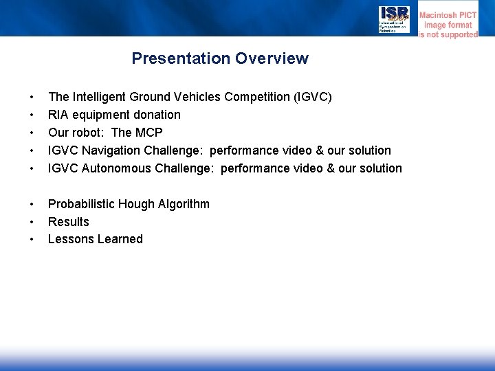 MCP II Student Robot for 2007 IGVC Competition