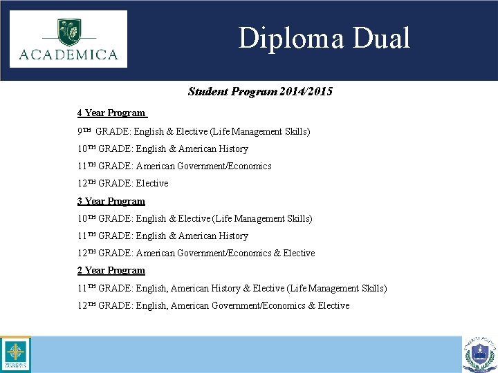 Diploma Bachillerato Dual Internacional Diploma Dual Bachillerato 2014