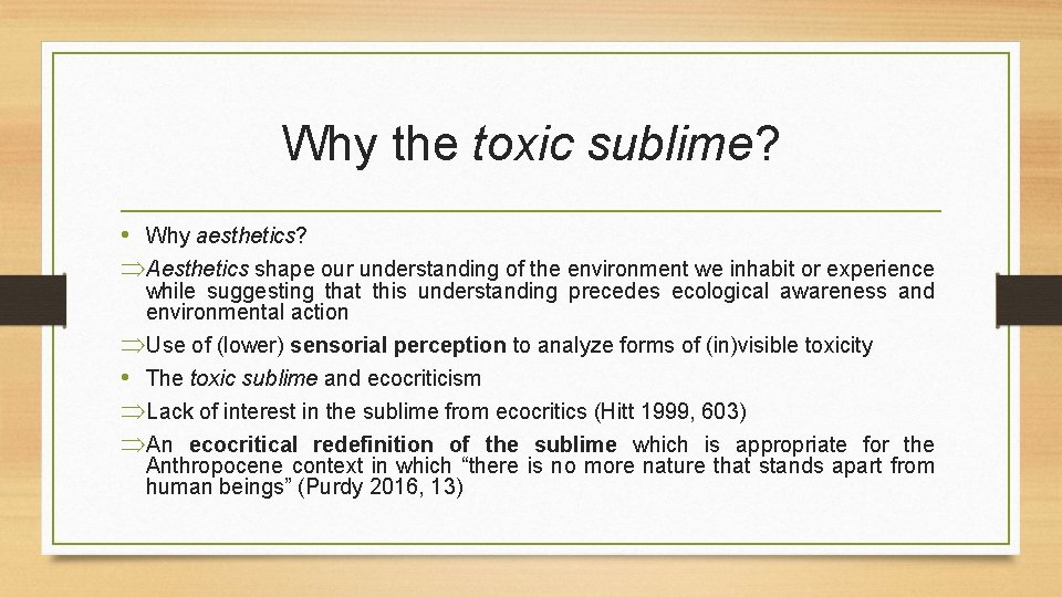 The Toxic Sublime in US Literature Self Senses