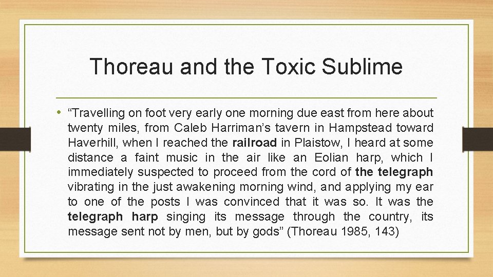 The Toxic Sublime in US Literature Self Senses