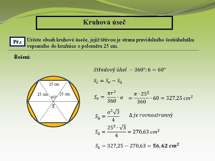 MATEMATIKA sti kruhu jejich obvody a obsahy Nzev