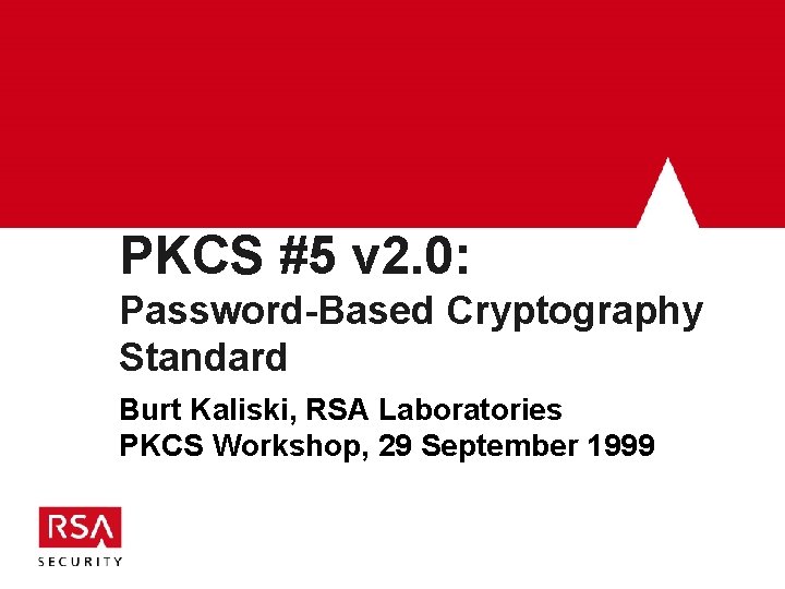 PKCS 5 v 2 0 PasswordBased Cryptography Standard