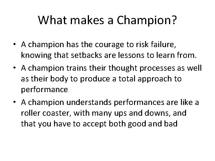 CHAMPIONS Ready for Action Whats a Champion A