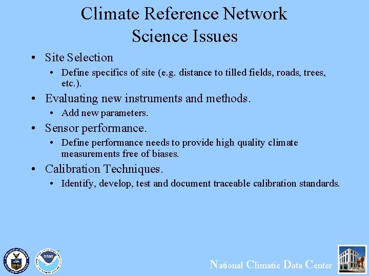 Climate Reference Network Science Issues Network DensitySpatial ...