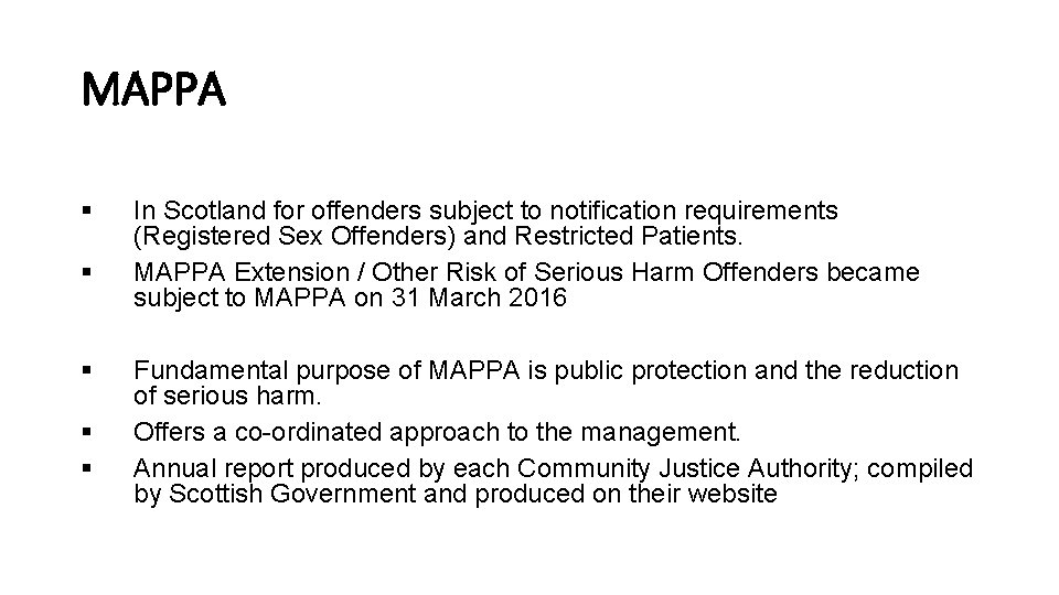 MAPPA BRIEFING JIM MCBRIDE LIZ MCSHERRY What We