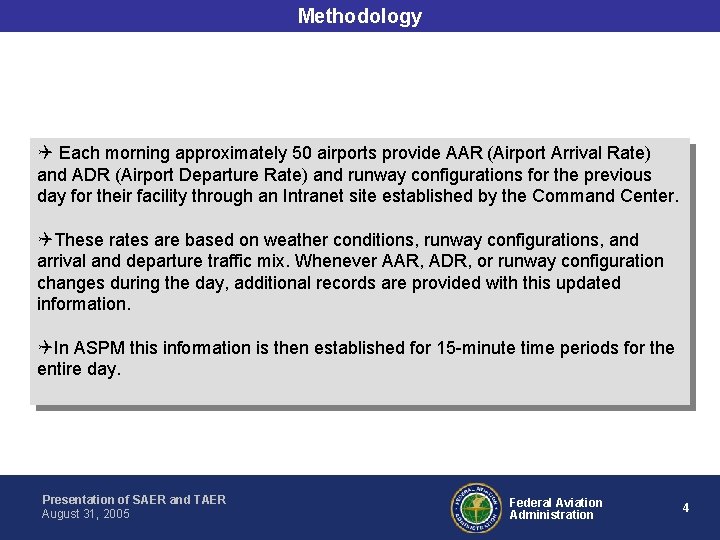 Federal Aviation Administration Presentation of System Airport Efficiency