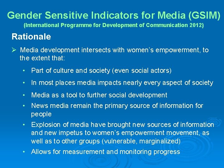 Measuring Gender Sensitivity in Media Laura Kennedy UNESCO