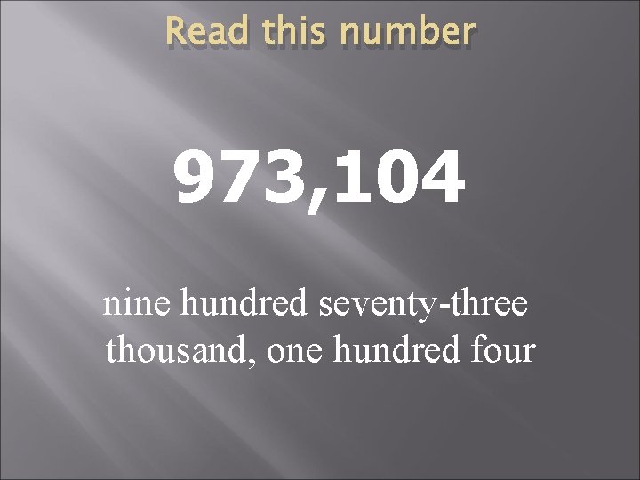 MATH FLASH PLACE VALUE What is the standard