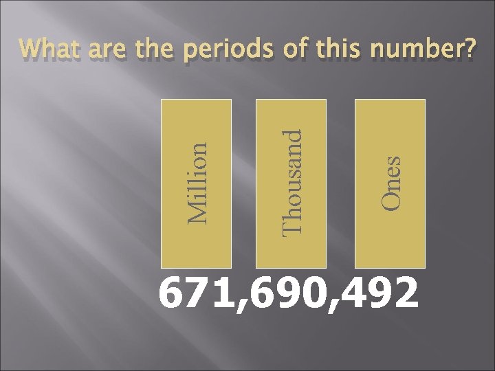 MATH FLASH PLACE VALUE What is the standard