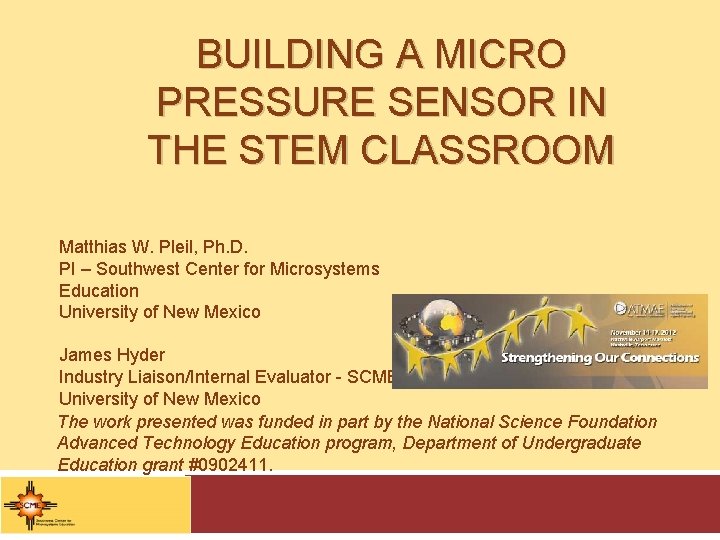 BUILDING A MICRO PRESSURE SENSOR IN THE STEM