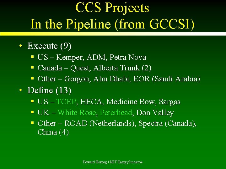 Carbon Capture and Storage CCS Current Status and