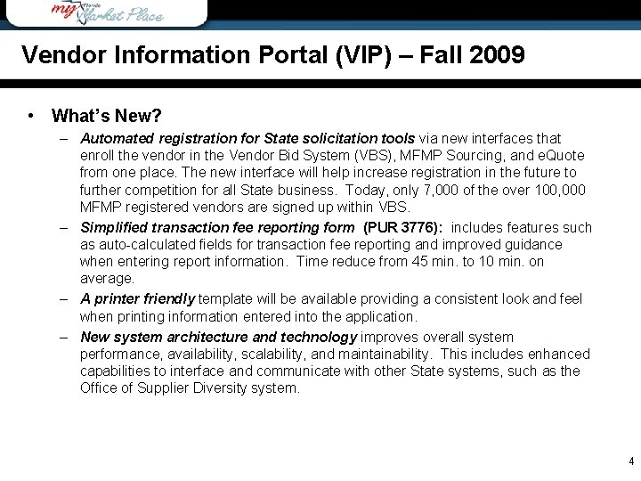 Contract Renewal Overview Vendor Information Portal VIP MFMP