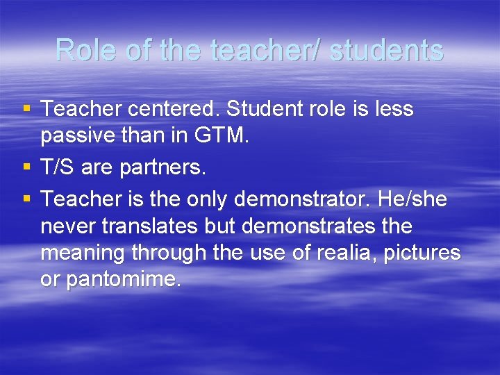 The Direct Method Background 1 Use the natural