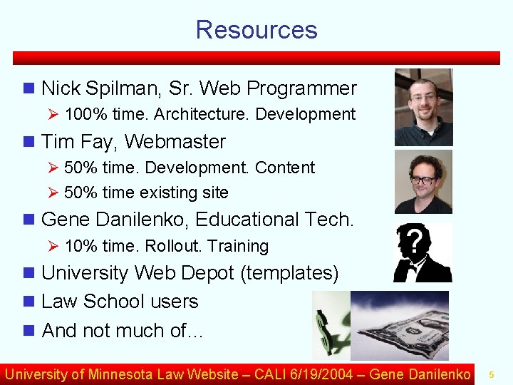 Redesign and Management of the Law School Website