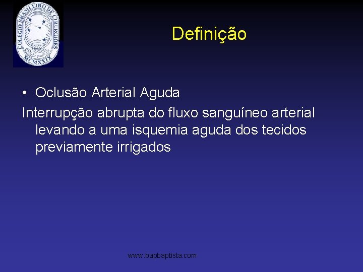 EMBOLIA ARTERIAL AGUDA Dr Carlos E Varela Jardim