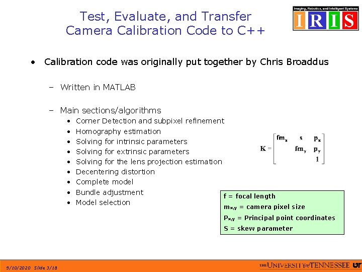 Midterm Presentation Vitaliy Orekhov Imaging Robotics Intelligent Systems