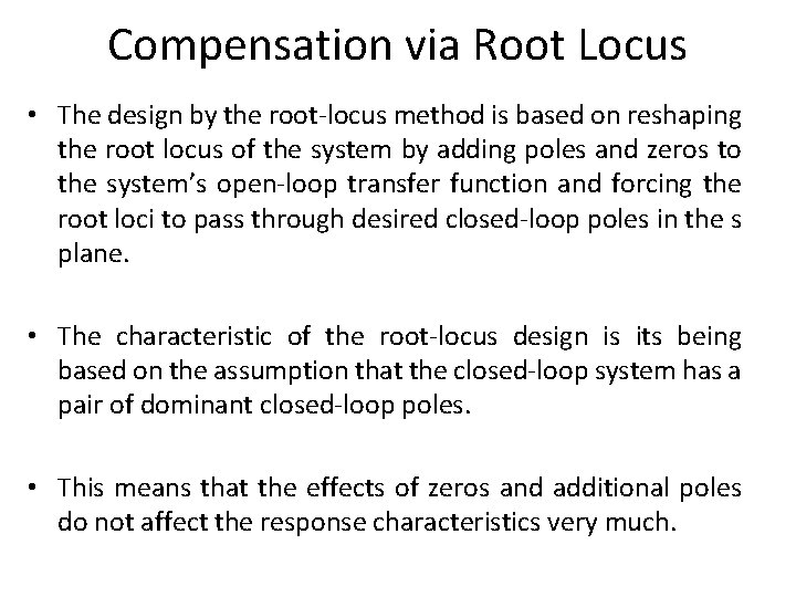 Modern Control Systems MCS Lecture11 Introduction to Compensation