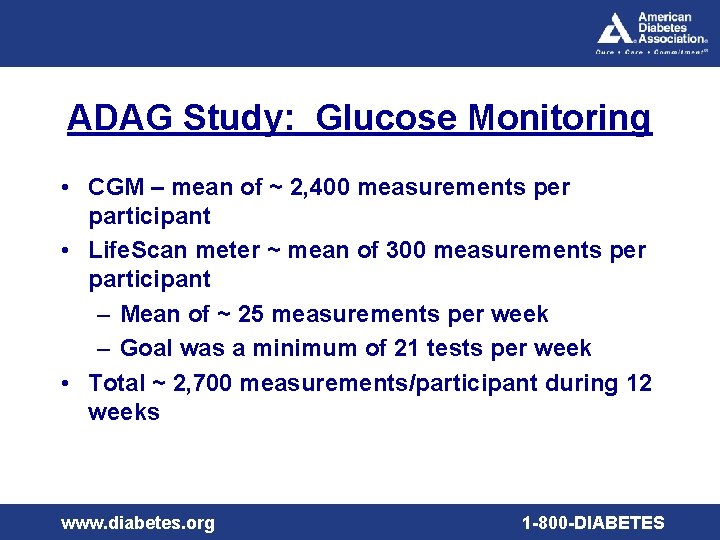 Use of the Estimated Average Glucose e AG