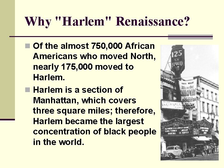 Harlem Renaissance 1920 s 1940 s Harlem New
