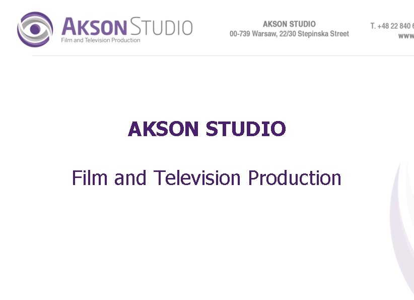 AKSON STUDIO Film and Television Production Akson Studio
