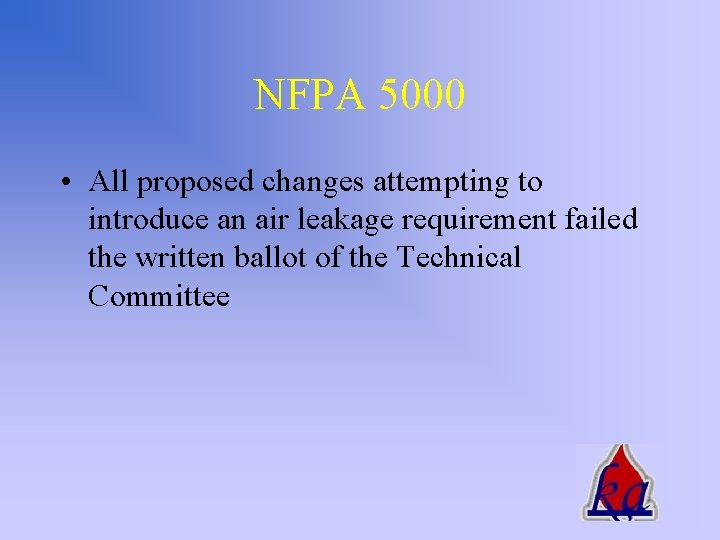 Code Update International Building Code NFPA 5000 William