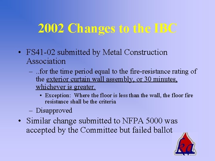 Code Update International Building Code NFPA 5000 William