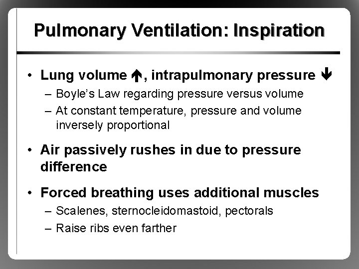 CHAPTER 7 The Respiratory System and Its Regulation