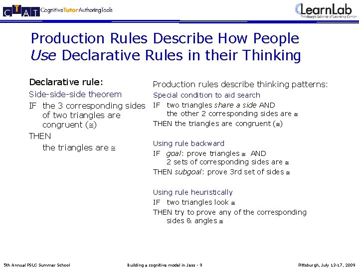How to ACTR Building a cognitive model in
