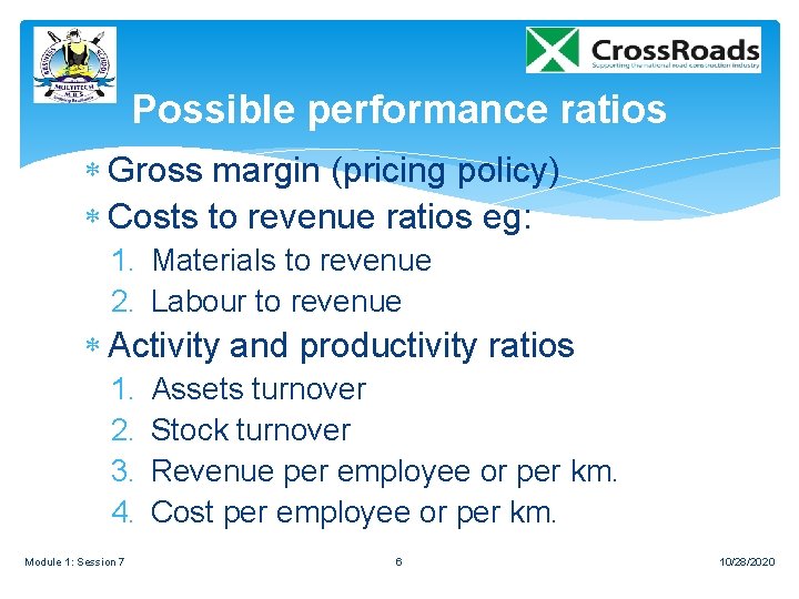 Module 1 Session 7 Performance Measurement and Profitability