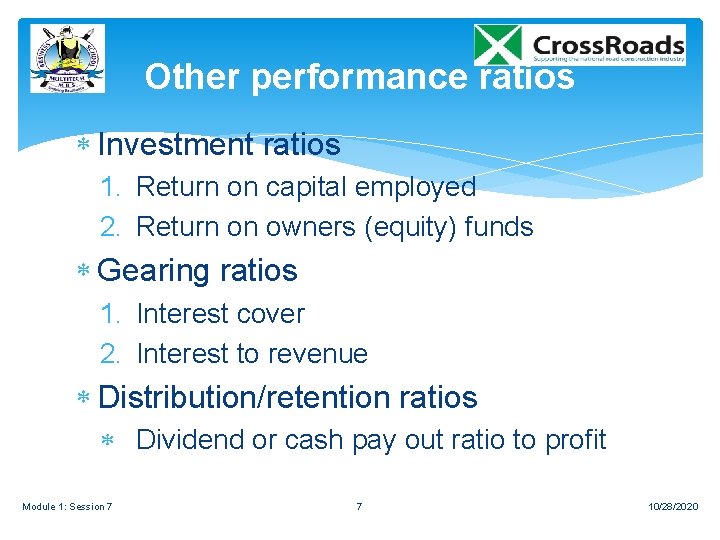 Module 1 Session 7 Performance Measurement and Profitability
