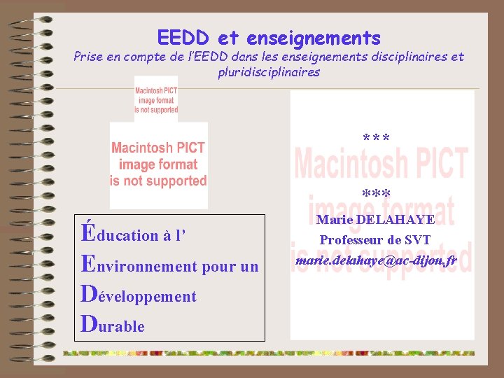 EEDD et enseignements Prise en compte de lEEDD